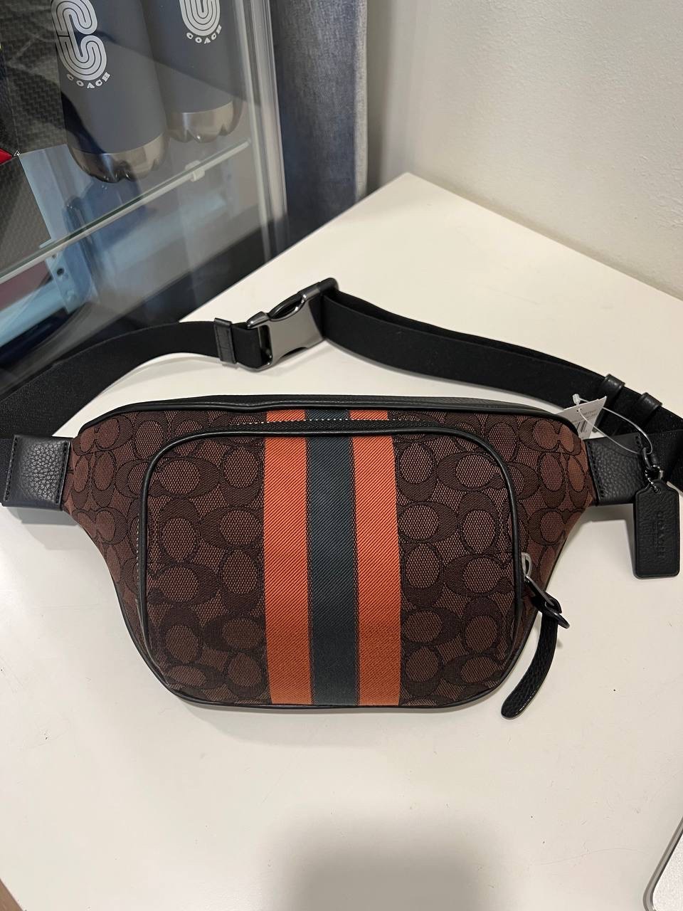 Coach Thompson Beltbag in Signature Jacquard Mahogany – Exclusively USA