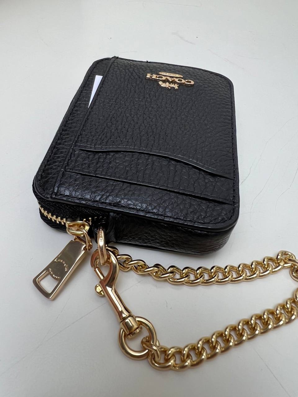 Coach Zip Chain Cardcase in Black – Exclusively USA