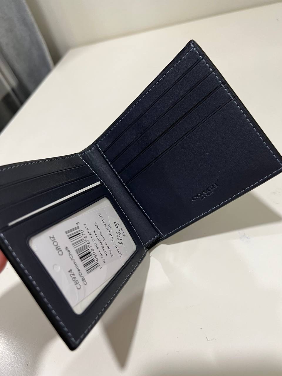 Coach ID Billfold Wallet with Signature C Varsity Denim – Exclusively USA