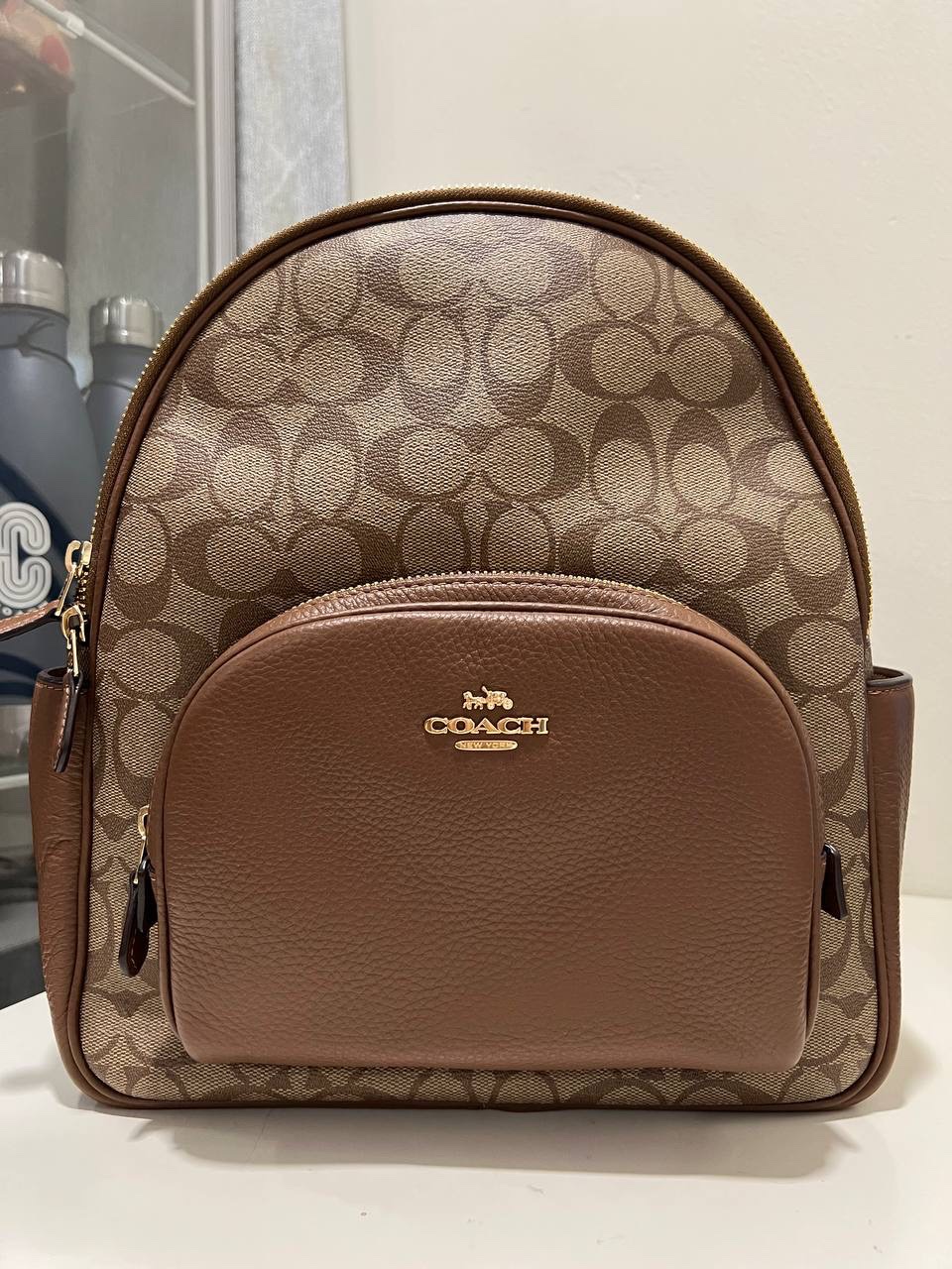 Coach Court Backpack in Signature Khaki/Saddle 2 – Exclusively USA