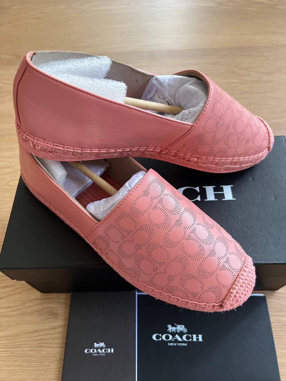 Coach Carley Espadrille Leather Shoes in Candy Pink (Size US7.5) – Exclusively USA