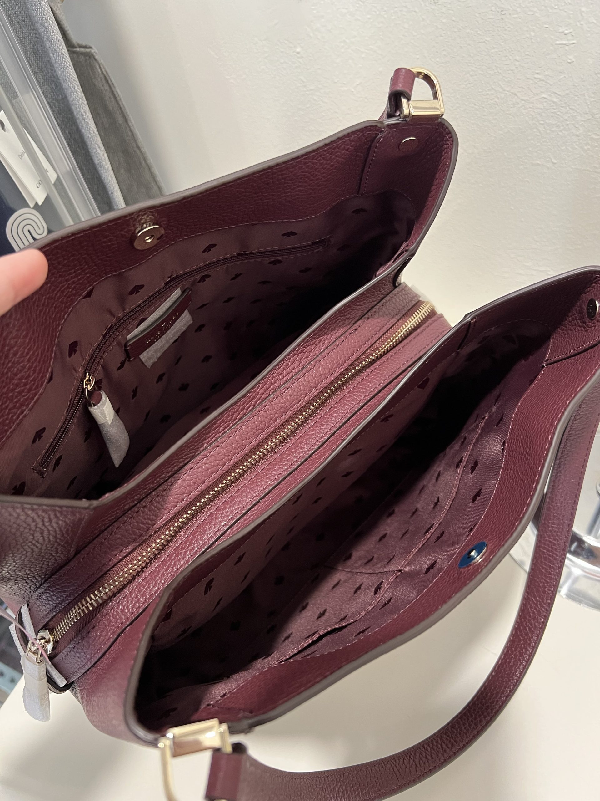 Kate Spade Leila Medium Triple Compartment Shoulder Bag in Cherrywood ...