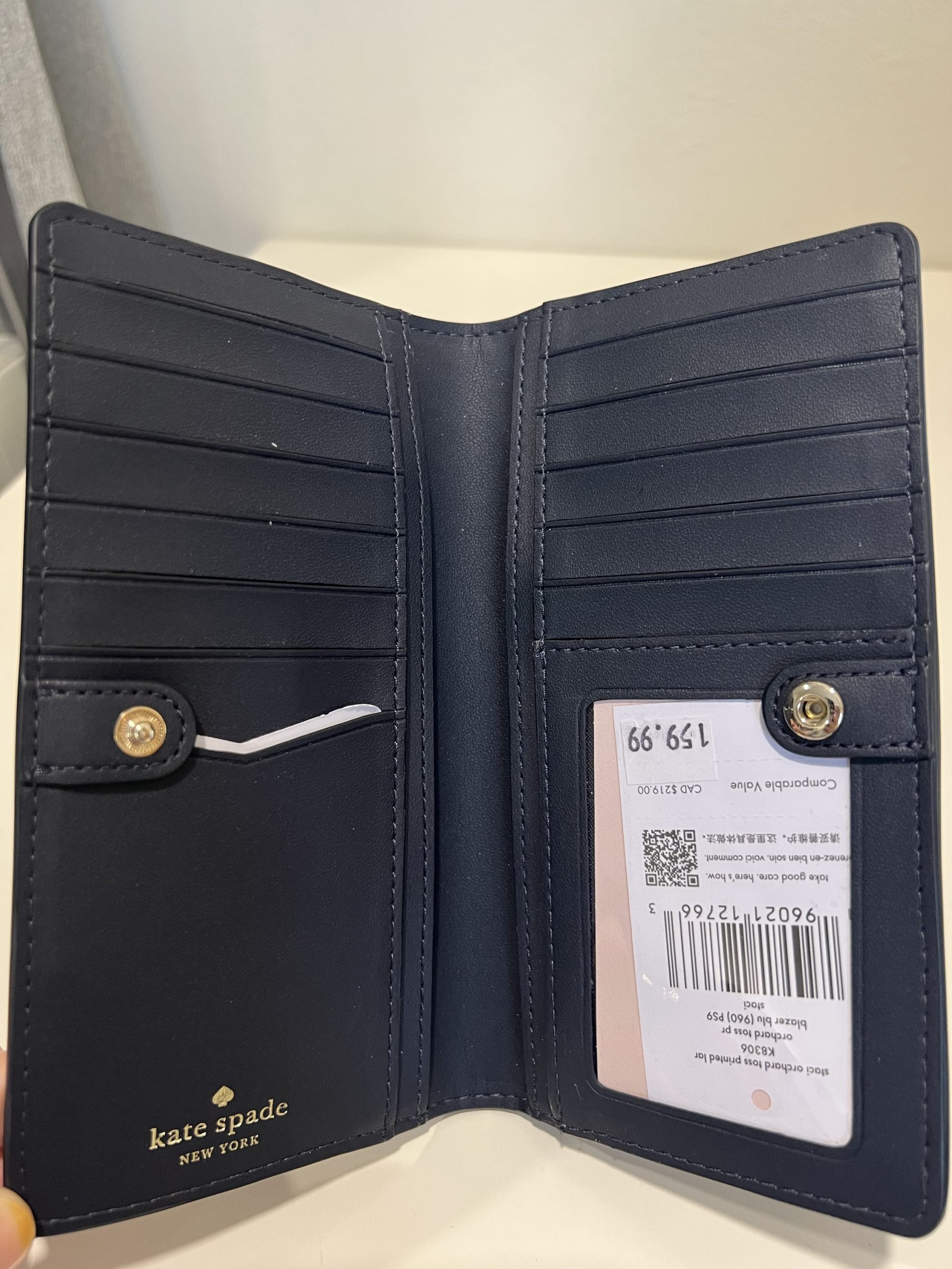Kate Spade Staci Large Slim Bifold Wallet with Orchard Toss Prints ...