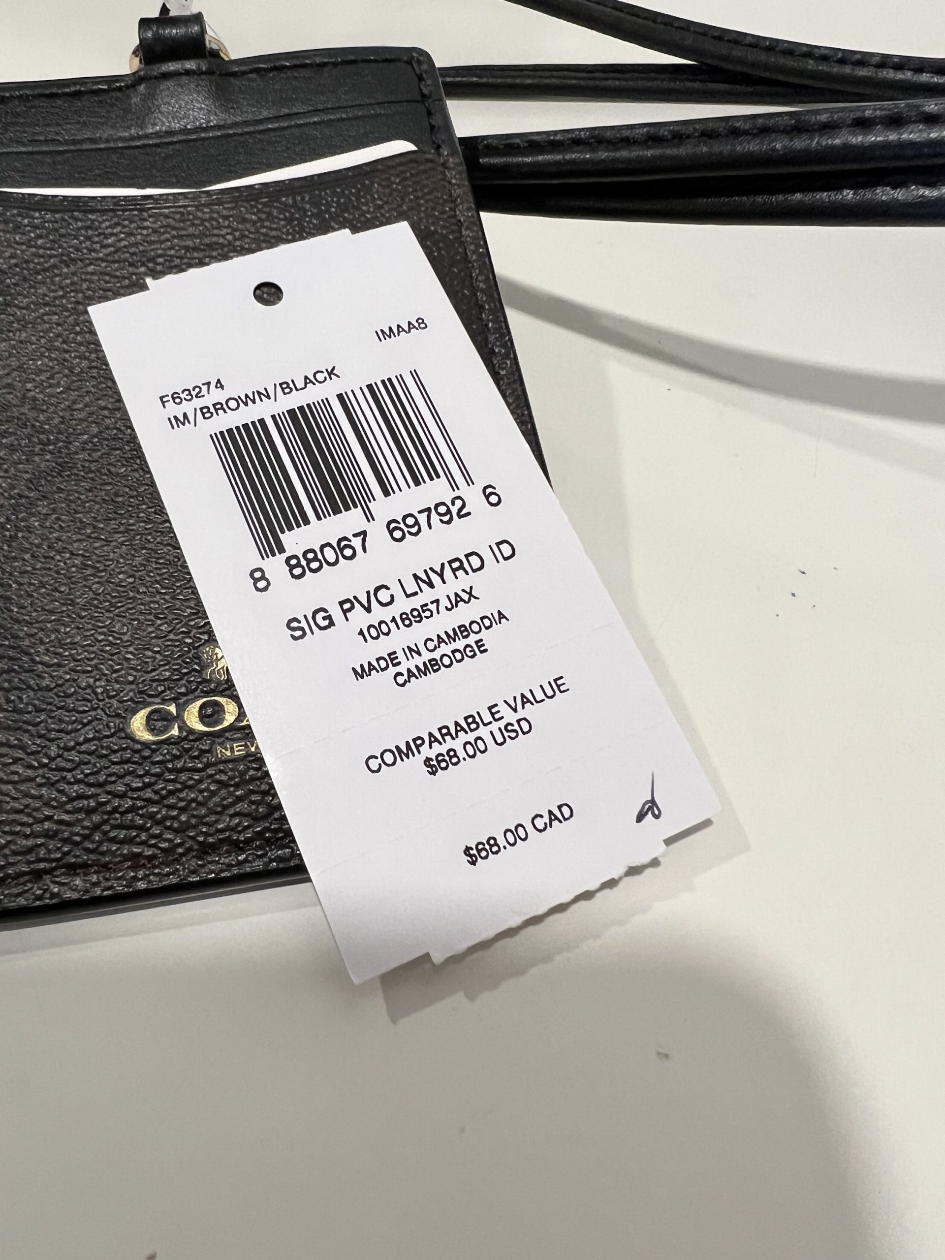 Coach ID Lanyard in Signature Brown Black – Exclusively USA