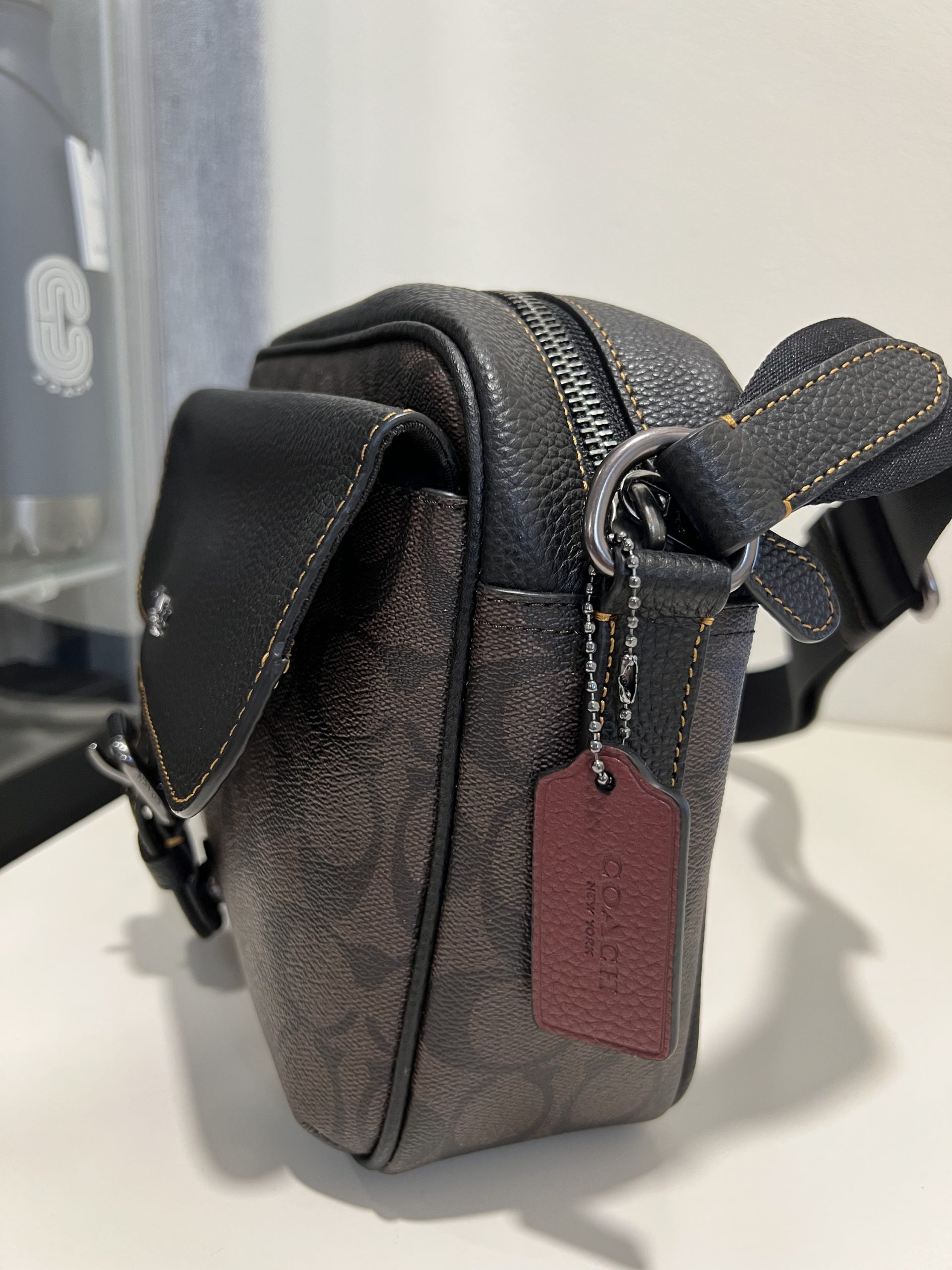 Coach Hudson Crossbody in Signature Mahogany/Black – Exclusively USA