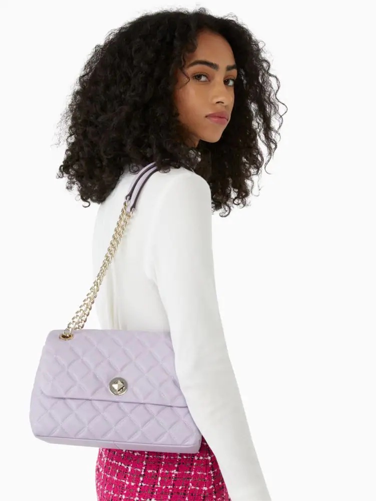 Kate Spade Natalia Medium Flap Shoulder in Lilac Frost – Exclusively USA