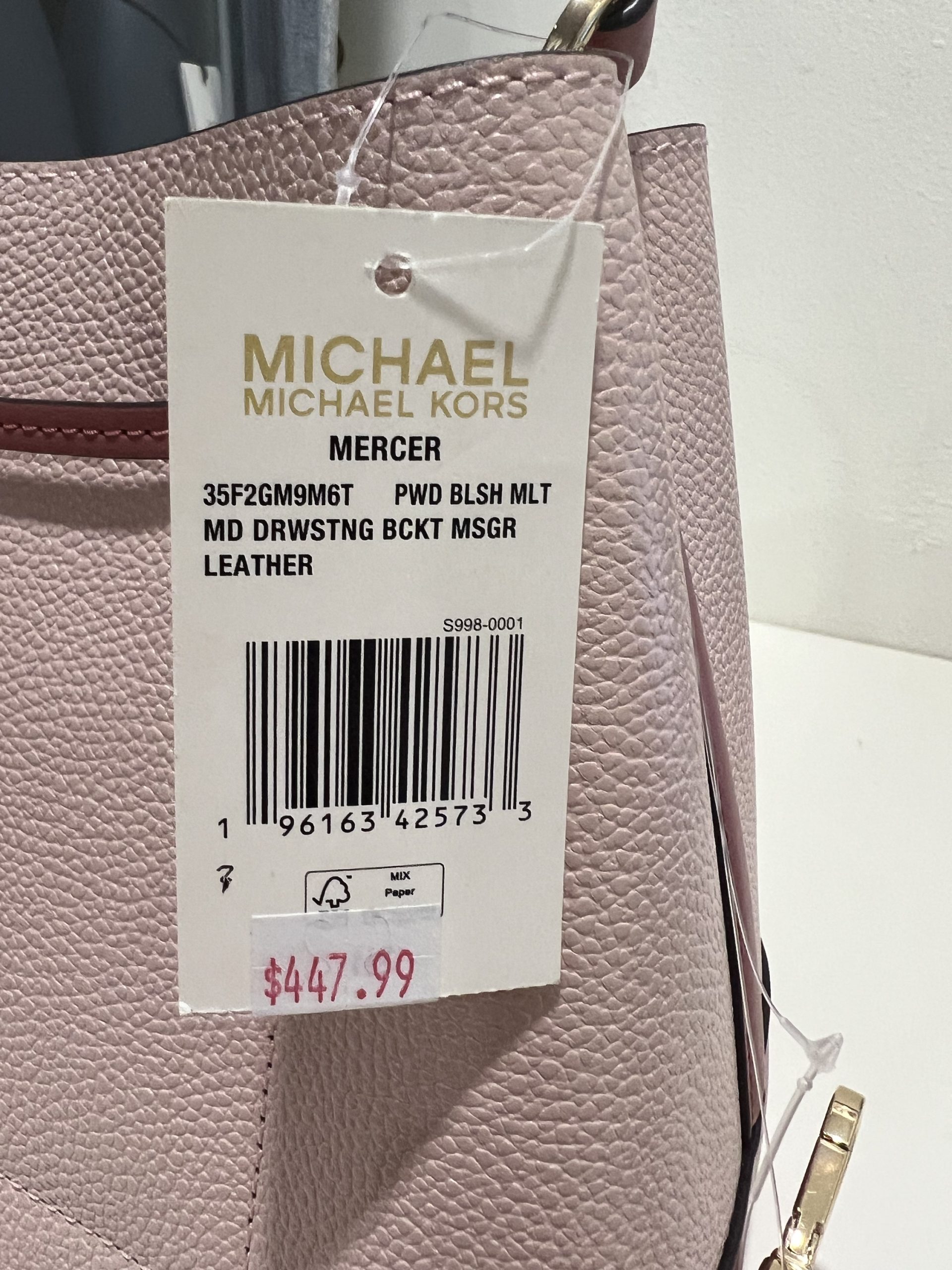 Michael Kors Mercer Medium Drawstring Bucket Messenger in Powder Blush ...