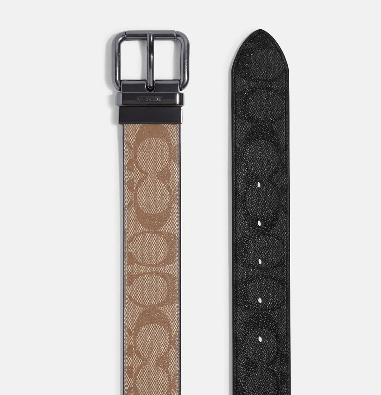 Coach Roller Buckle Cut To Size Reversible Belt in Signature Tan ...