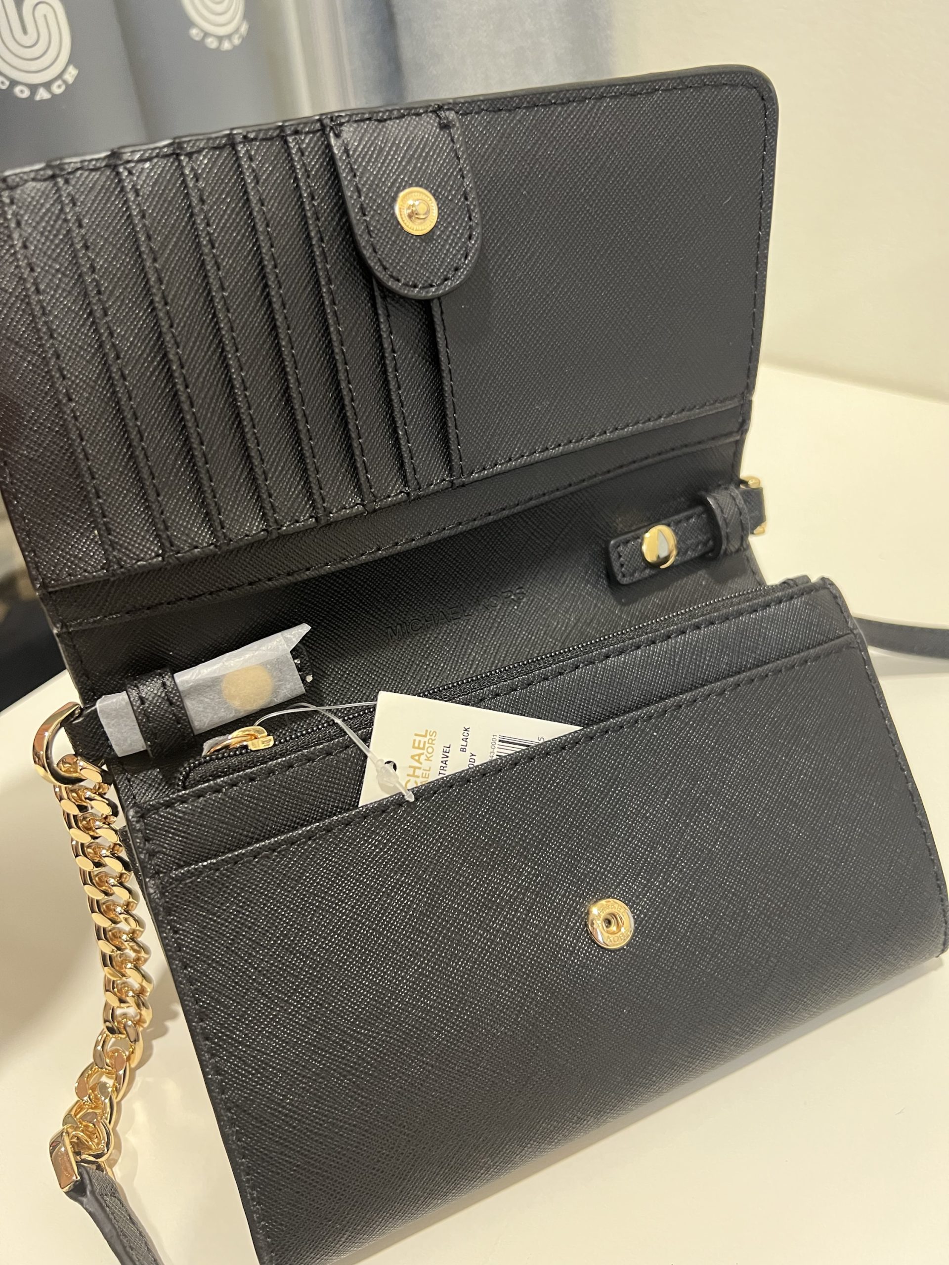 Michael Kors Jet Set Travel Medium MF Phone Crossbody in Black ...