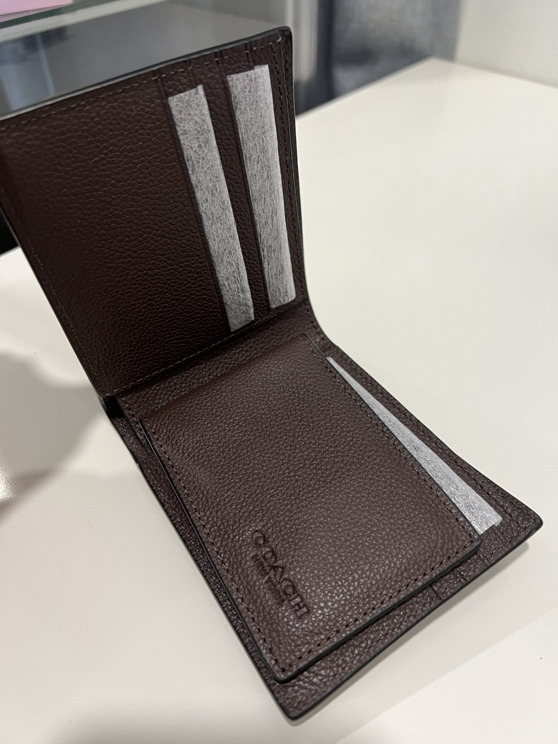 Coach Compact ID Wallet In Sport Calf Leather Mahogany – Exclusively USA