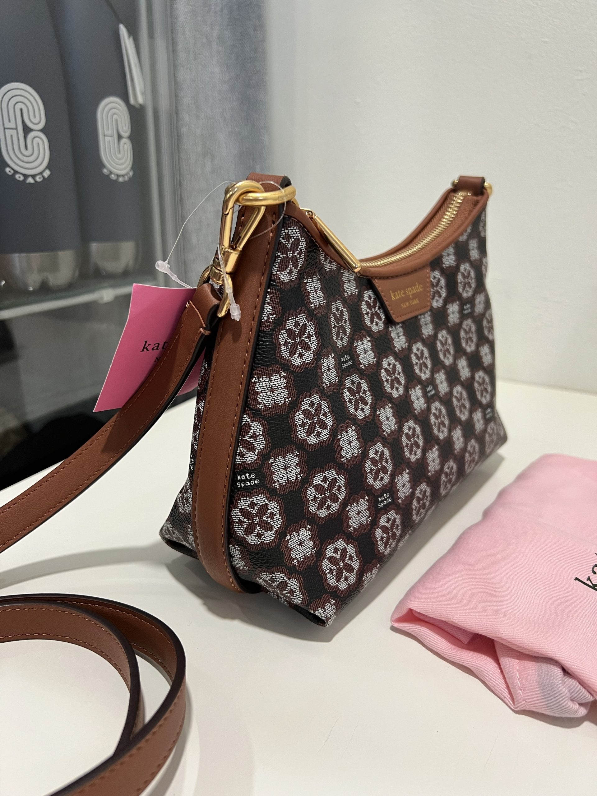 Kate Spade Spade Flower Monogram Coated Canvas Top Zip Crossbody in ...