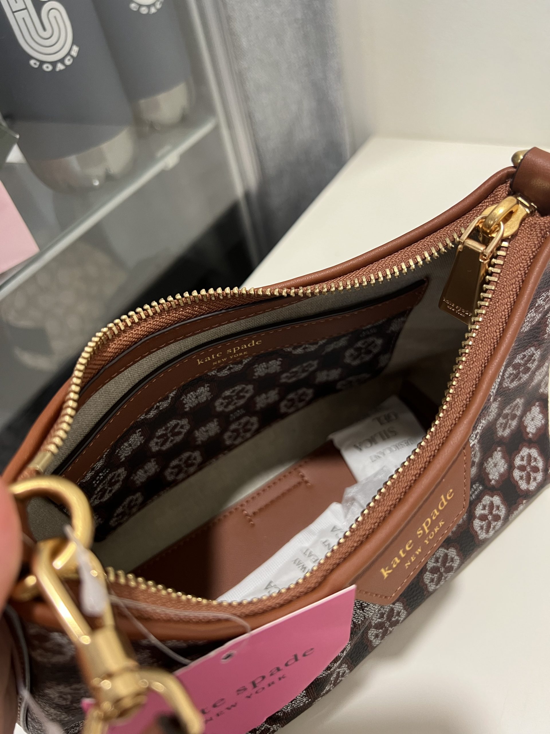 Kate Spade Spade Flower Monogram Coated Canvas Top Zip Crossbody in ...