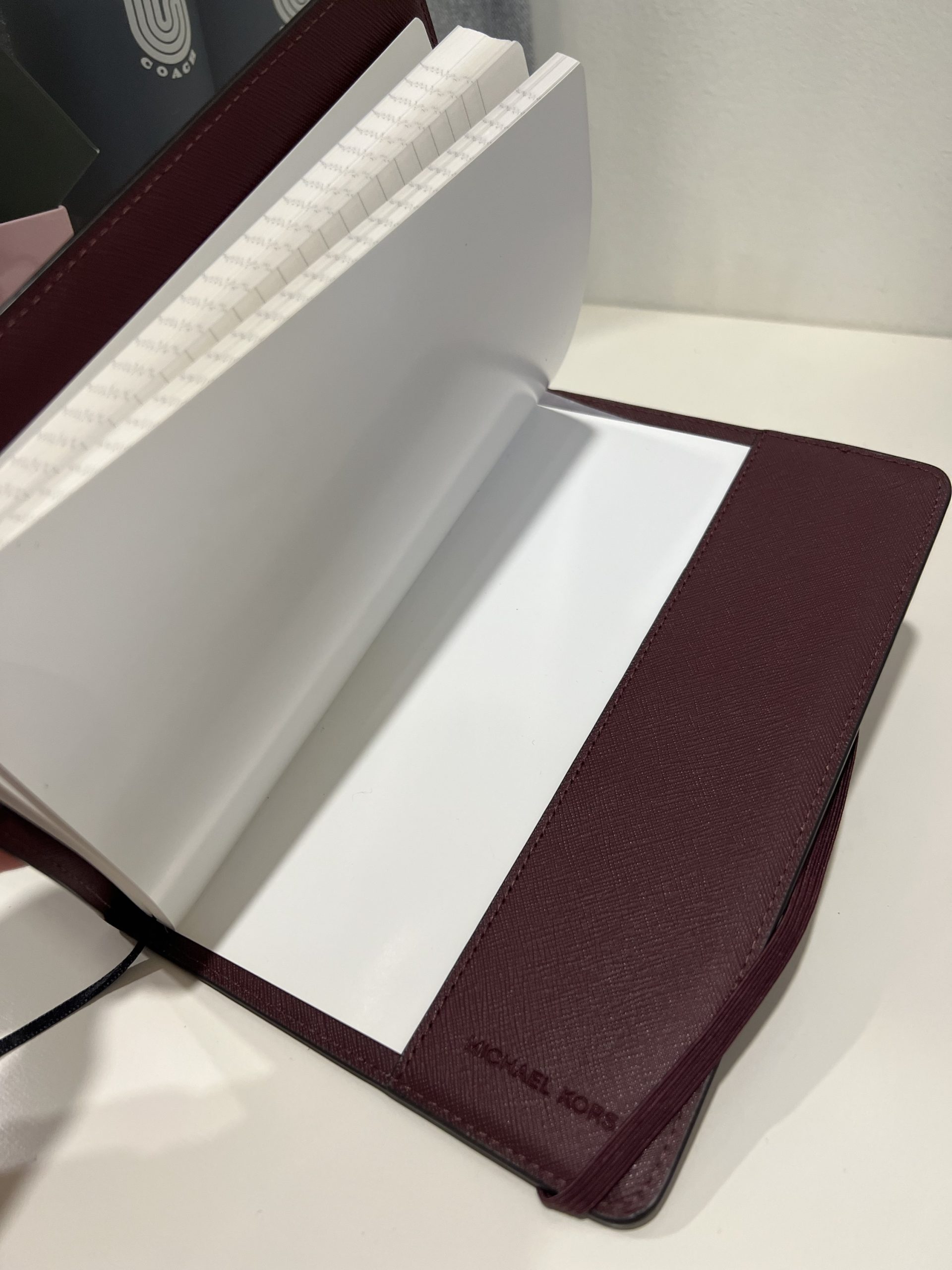Michael Kors Notebook with Saffiano Leather Cover in Merlot ...