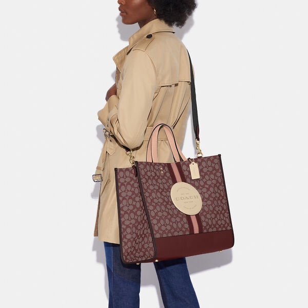 Coach Dempsey Tote 40 In Signature Jacquard With Stripe And Coach Patch ...