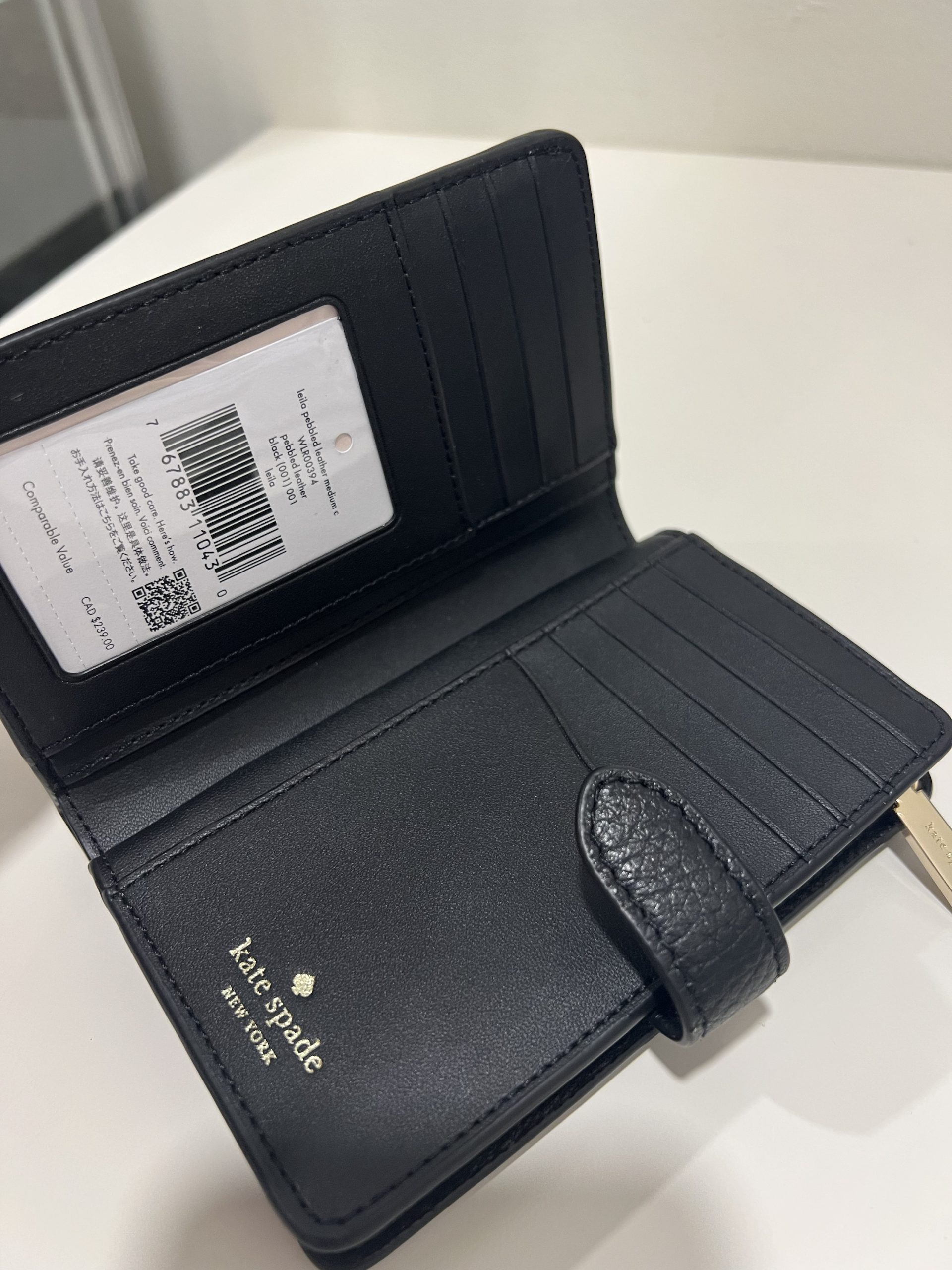 Kate Spade Leila Medium Compact Bifold Wallet in Black – Exclusively USA