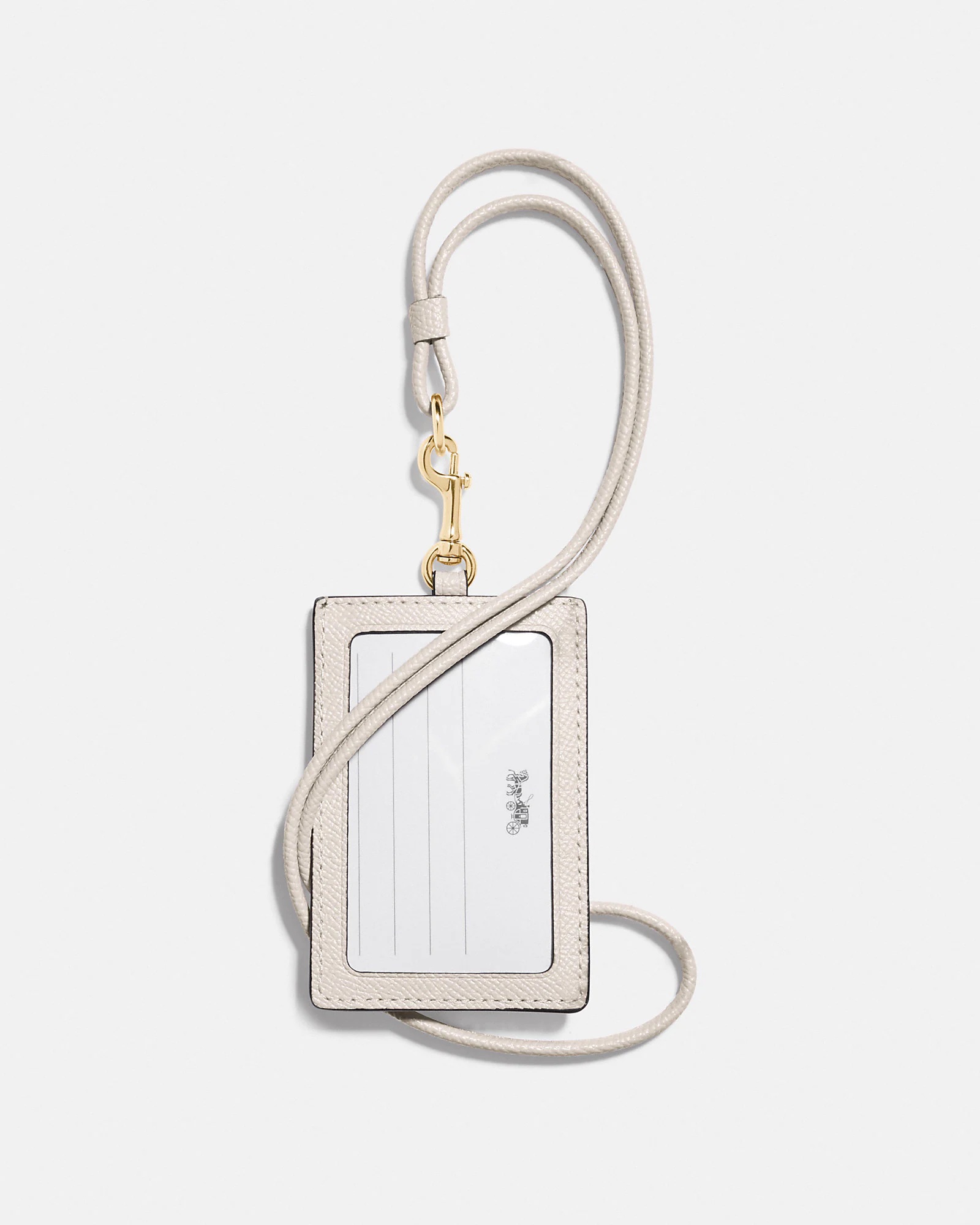 Coach Crossgrain Leather ID Lanyard in Chalk – Exclusively USA