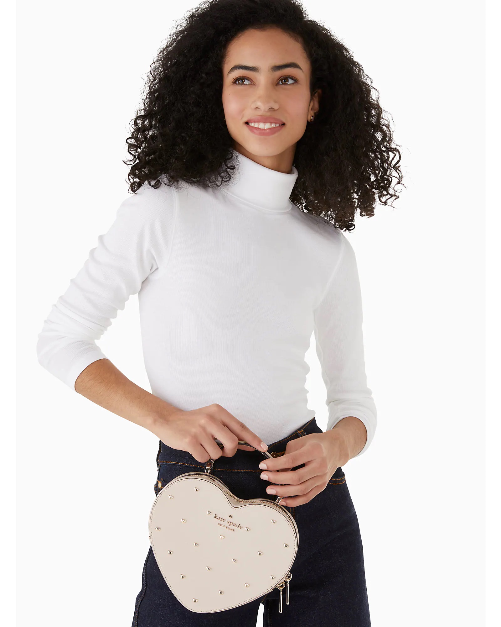 Kate Spade Love Shack Embellished Heart Crossbody Purse in Light ...