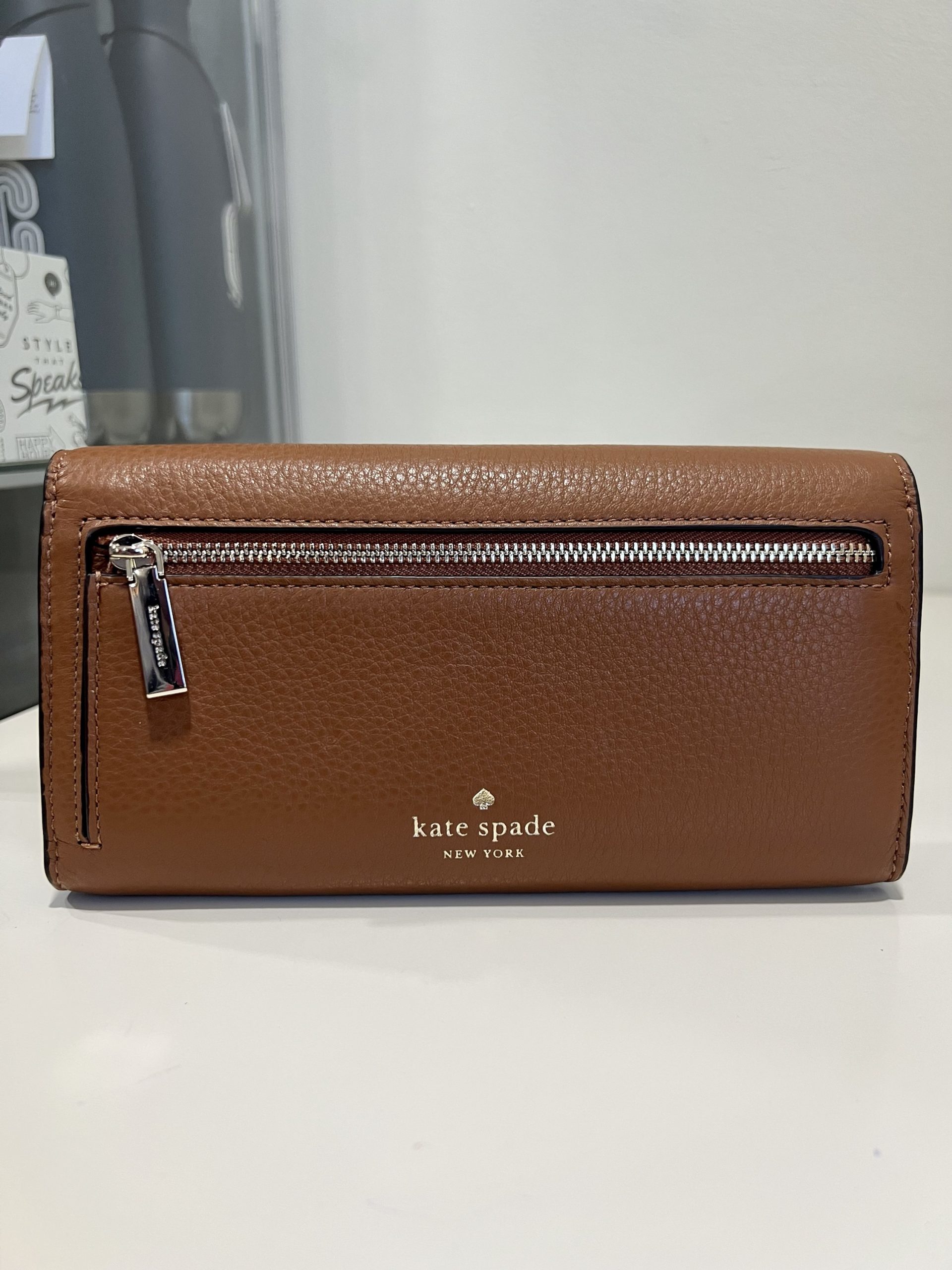 Kate Spade Large Marti Slim Flap Wallet In Warmgingerbread ...