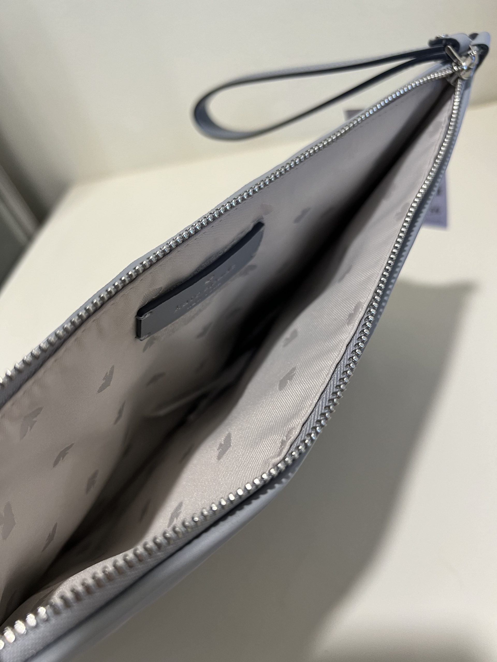 Kate Spade Ella Large Puffy Wristlet Pouch in Brushed Steel ...