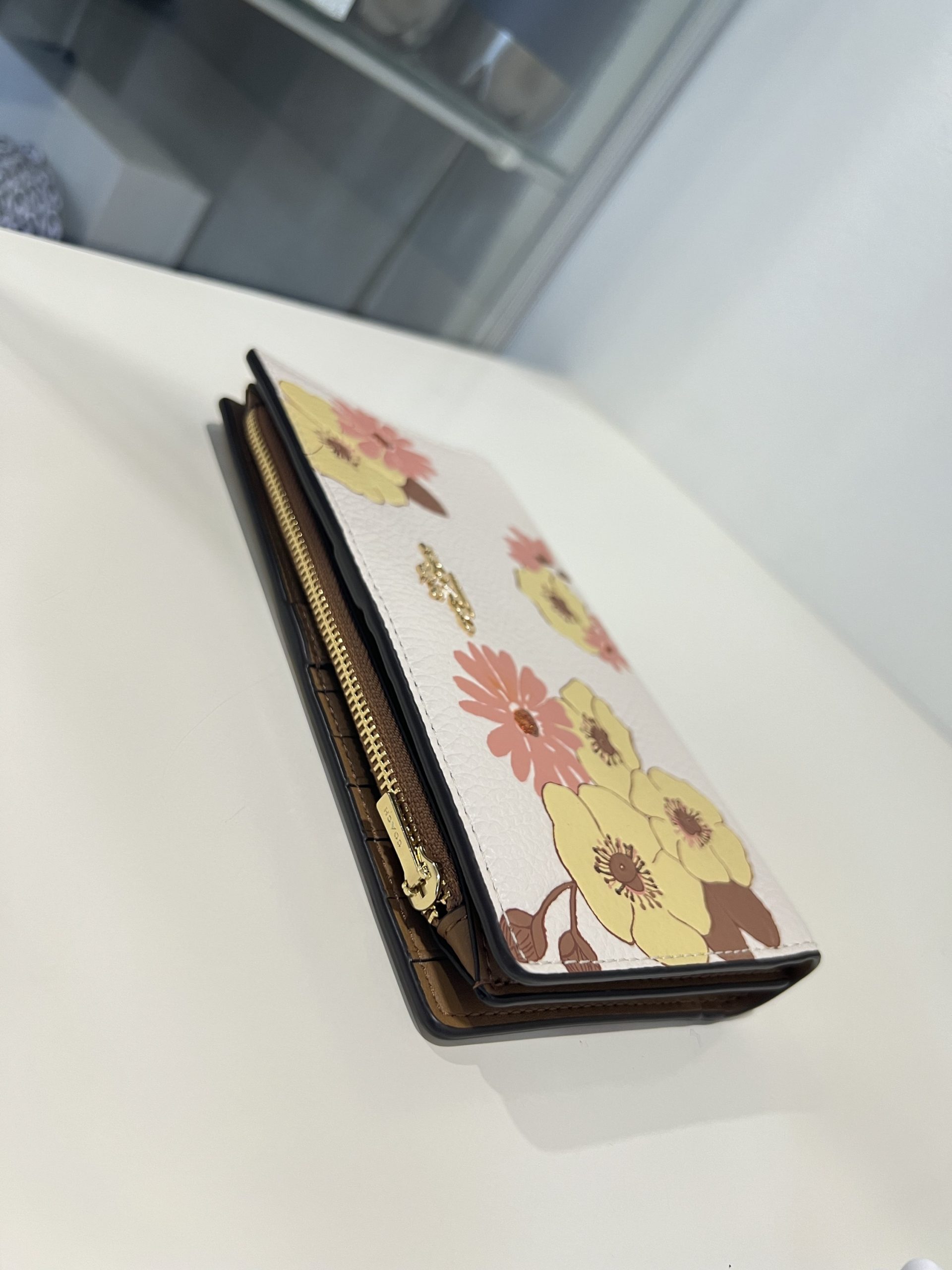 Coach Slim Zip Wallet with Floral Cluster Prints – Exclusively USA