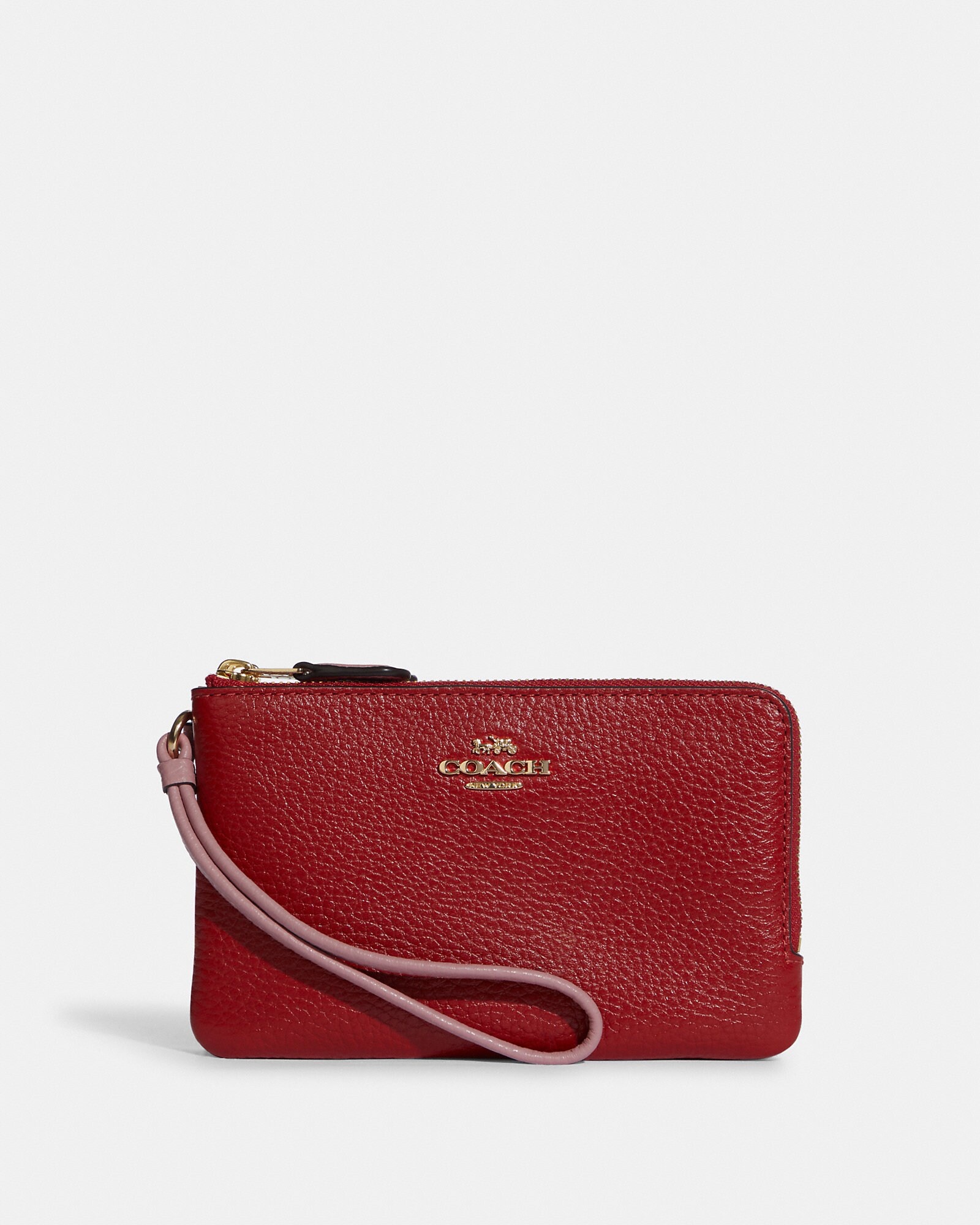 Coach Double Corner Zip Small Wristlet in Colorblock 1941 Red Multi ...