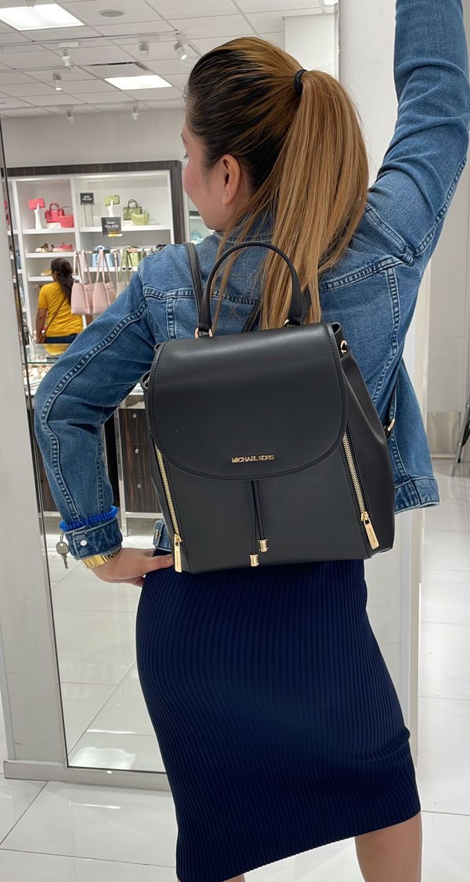 Michael Kors Phoebe Medium Flap Backpack in Black – Exclusively USA