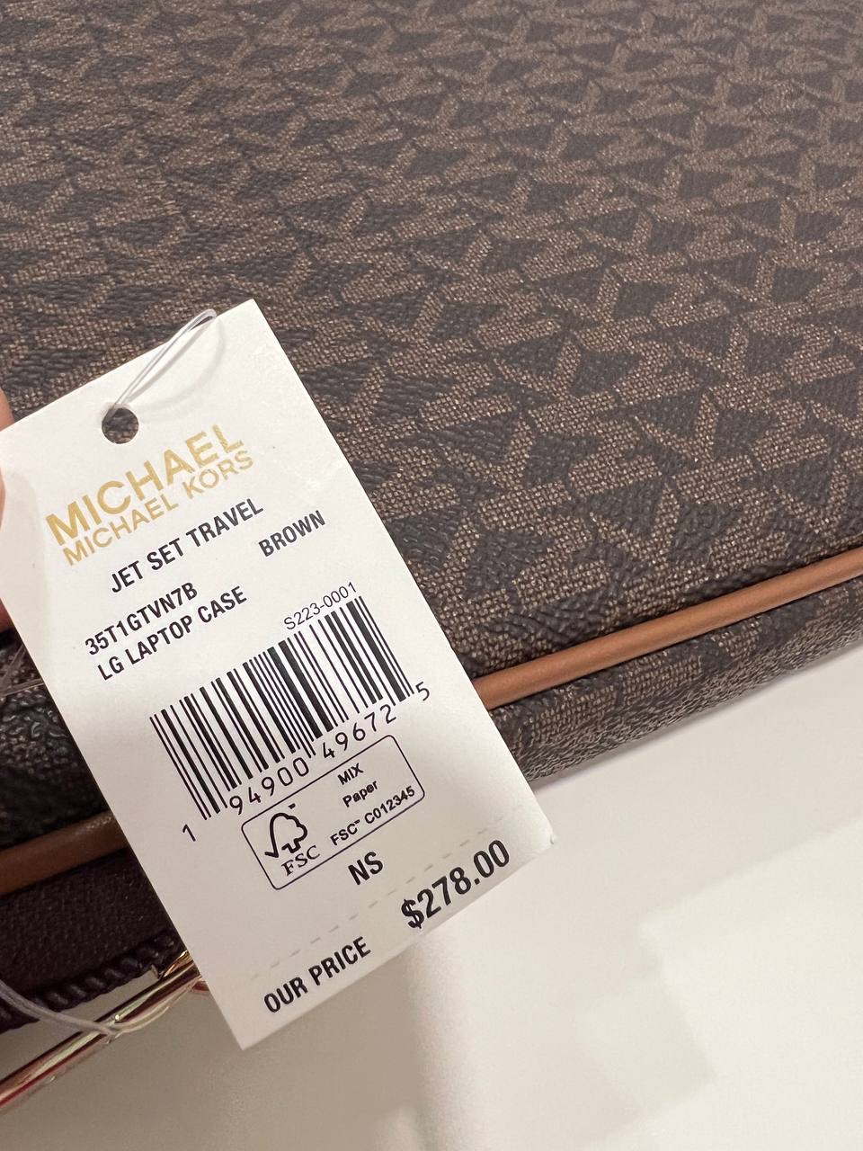 Michael Kors Jet Set Travel Large Laptop Case in Signature Brown ...