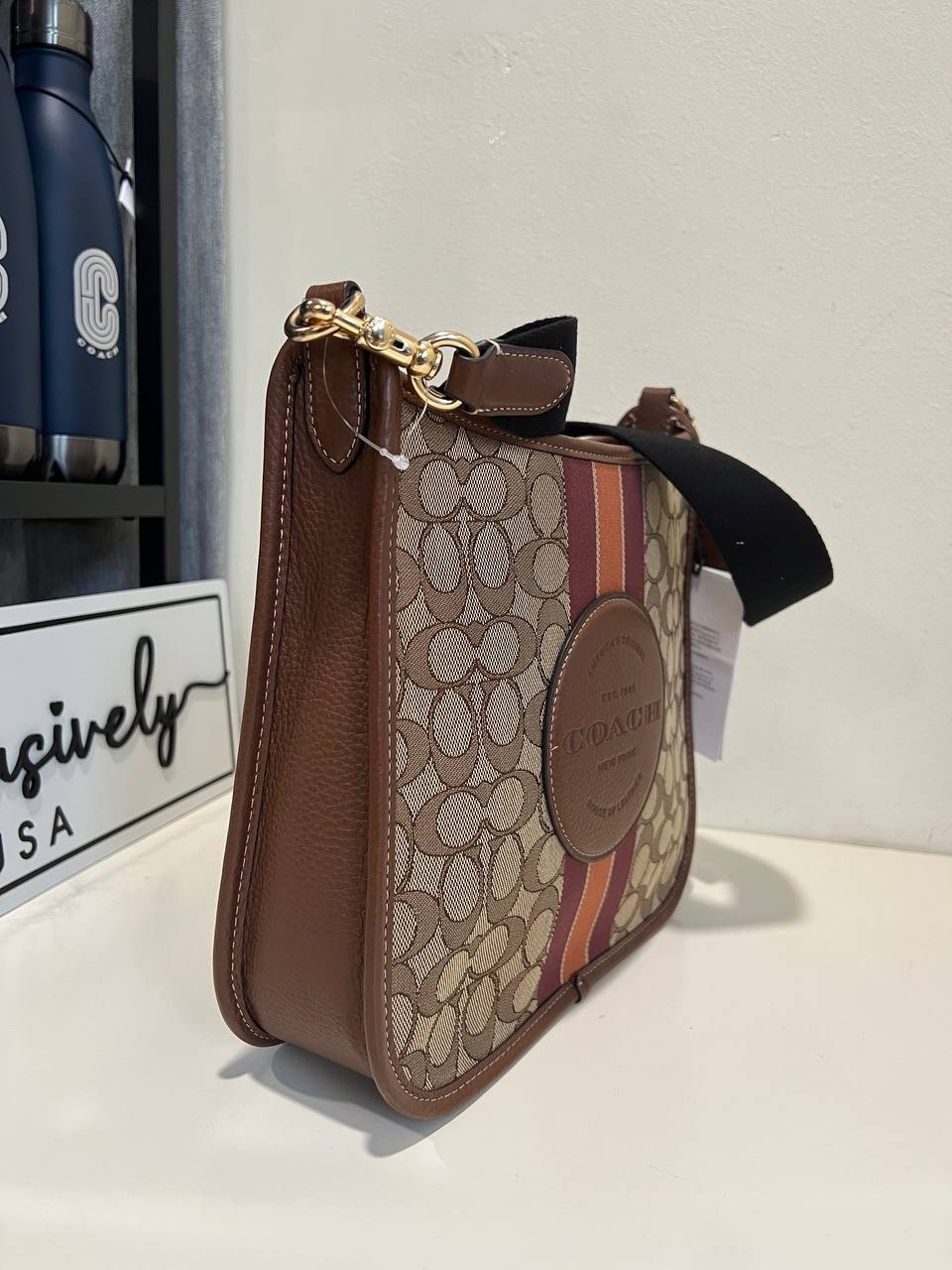 Coach Dempsey File Bag In Signature Jacquard With Stripe And Coach ...