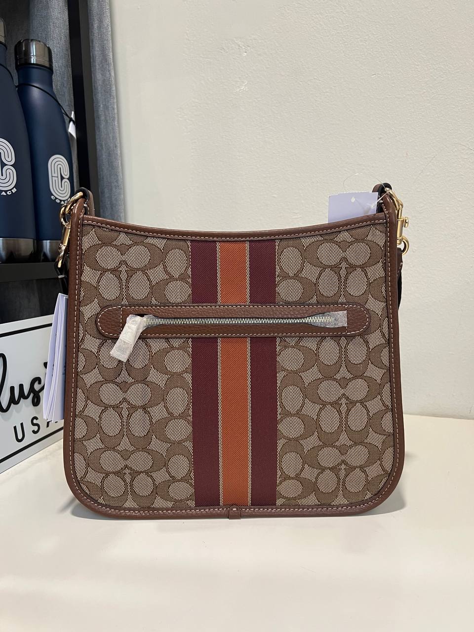 Coach Dempsey File Bag In Signature Jacquard With Stripe And Coach ...